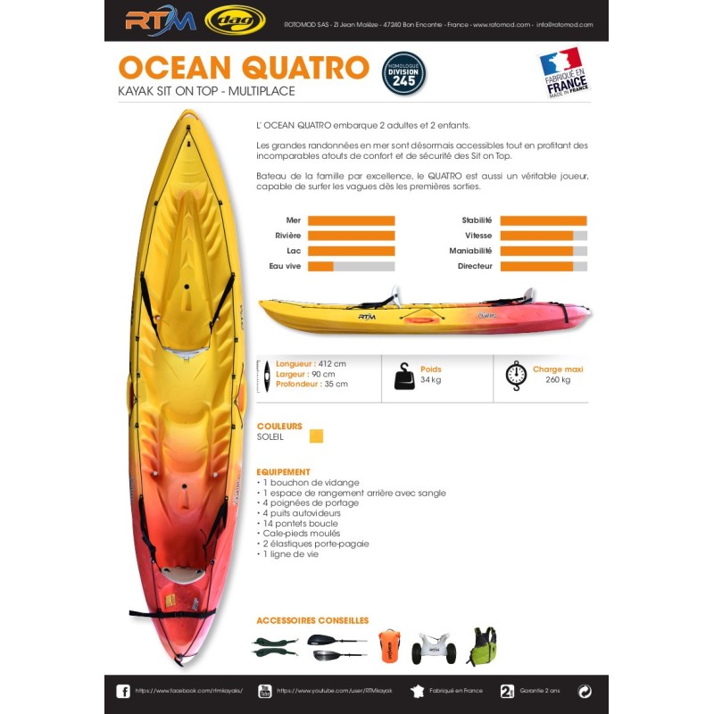 Kayak Ocean Quatro de Rotomod